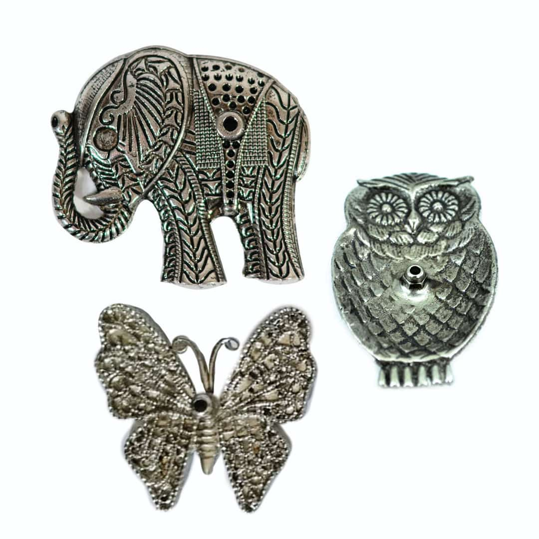 PORTA SAHUMERIO METAL ANIMALITOS - Real Essenze