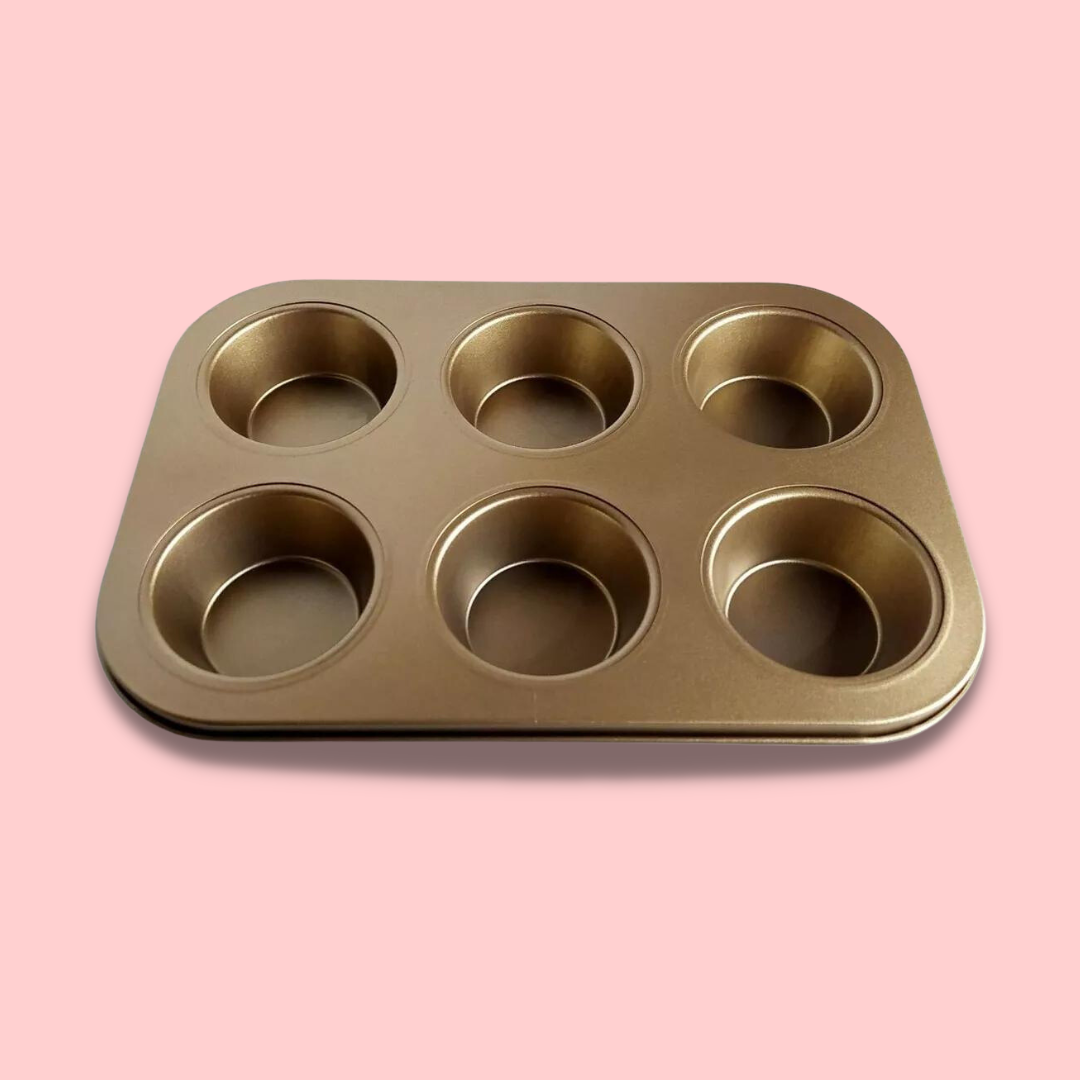Molde muffins x 6 gold - BIG2 MAYORISTA