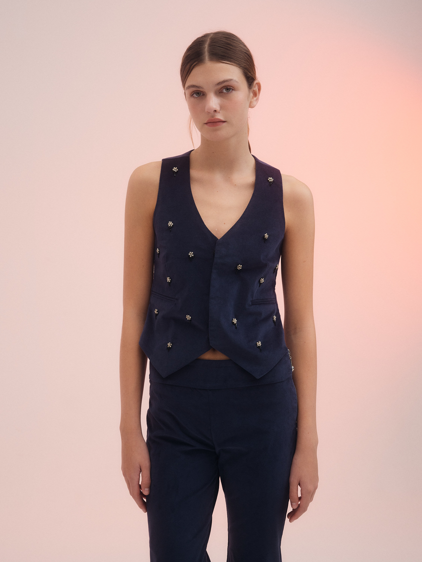 Chaleco Daisy Bordado - MILA KARTEI