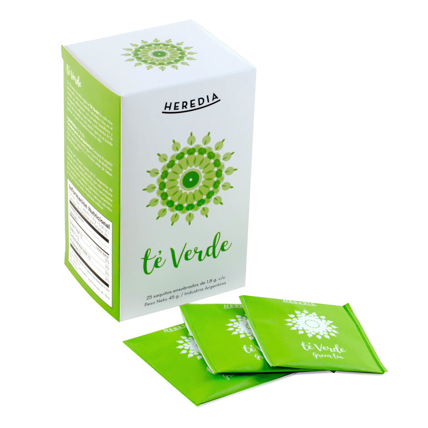 TÉ VERDE HEREDIA x 25 saquitos - HEREDIA INFUSIONES