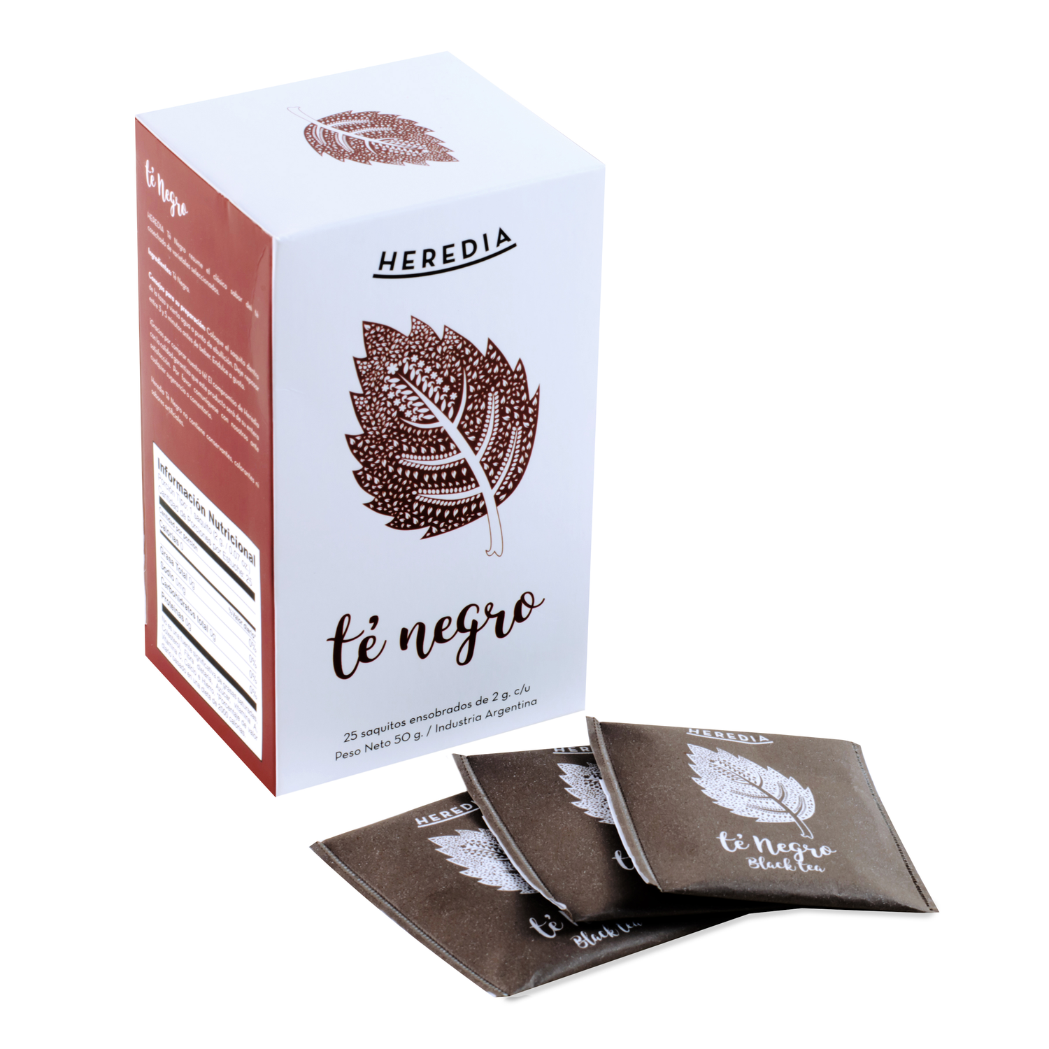 TÉ NEGRO HEREDIA x 25 saquitos - HEREDIA INFUSIONES