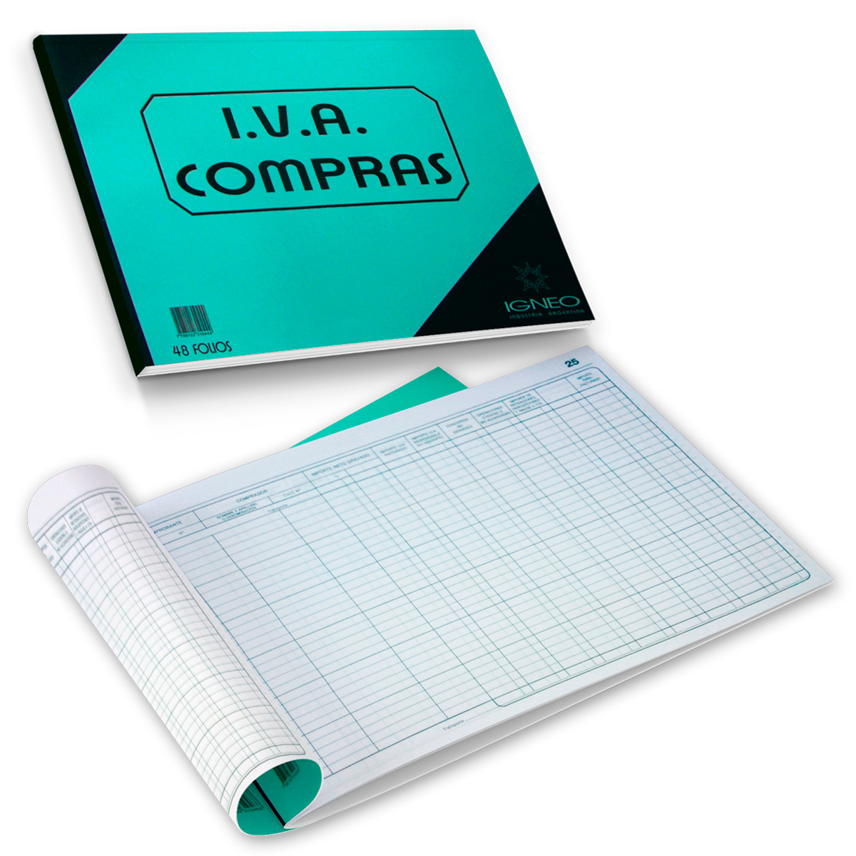 LIBRO IGNEO IVA COMPRAS X 48 FOL.-0711- - LIBRERIA DE BOLSILLO