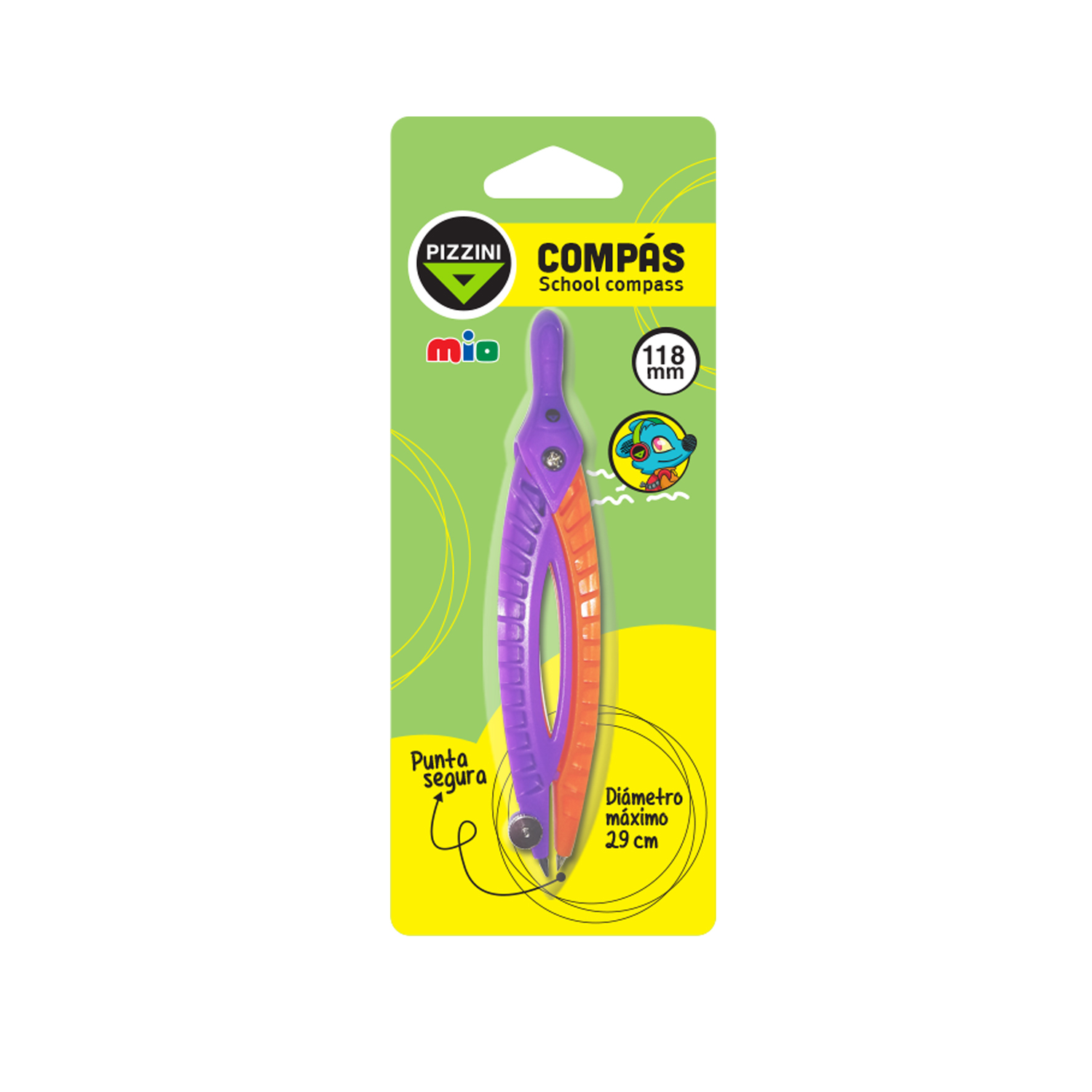 COMPAS PIZZINI ESCOLAR 118MM -PK120- - COMERCIAL SUMA