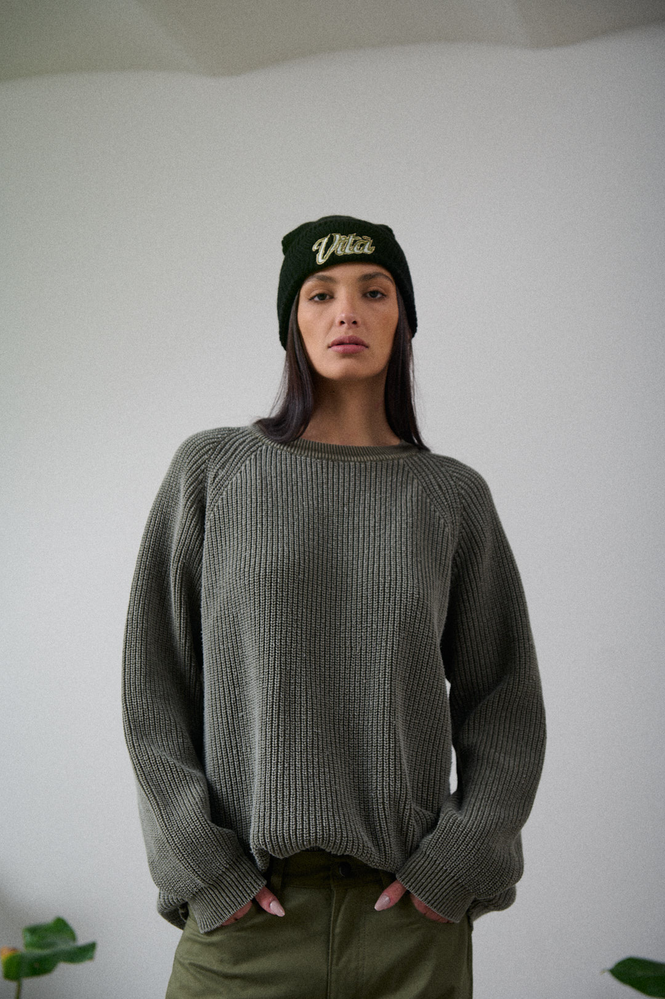 Sweater Manga Ranglan Verde Acid - VITA MAYORISTAS