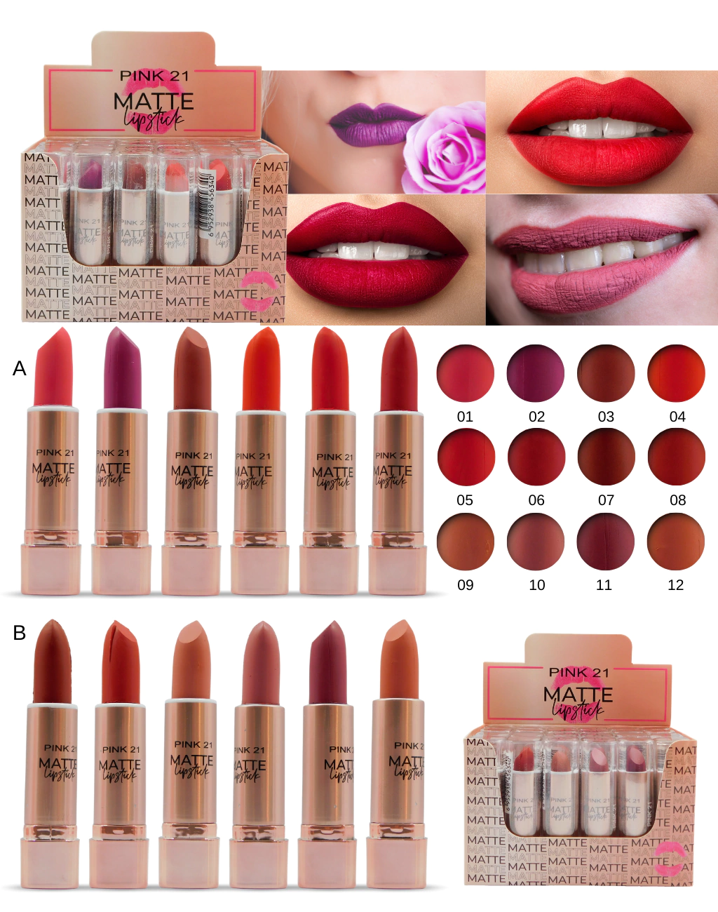 Lapiz Labial Pink 21 - PLUS MAYORISTA