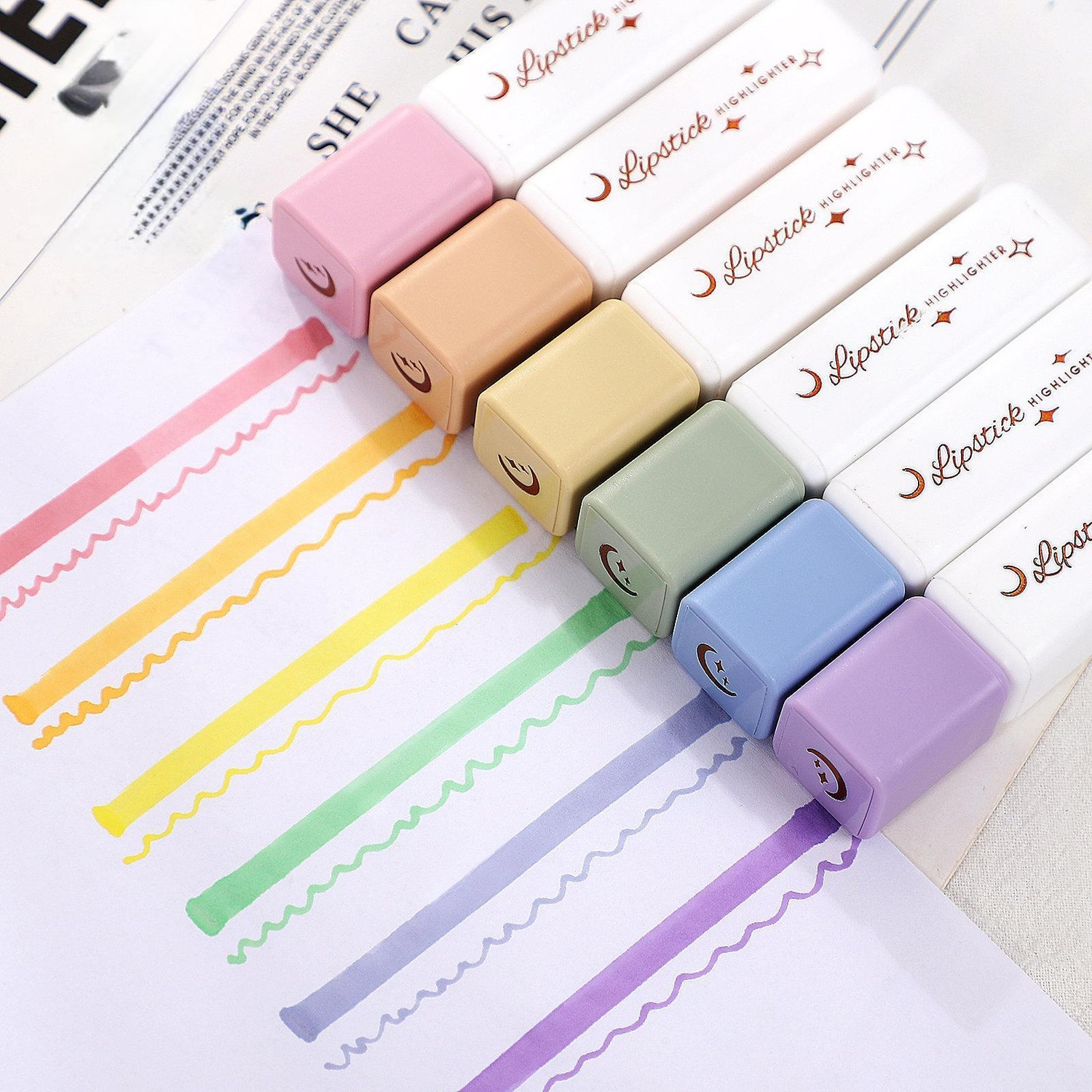 Mini Resaltadores Lipstick "CHÓSCH" Set x 6U. - PLUS MAYORISTA