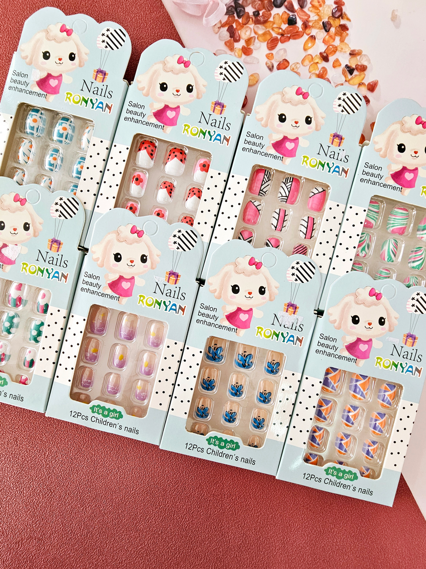 Uñas Postizas Infantiles "Nails Ronyan" 12pcs - PLUS MAYORISTA