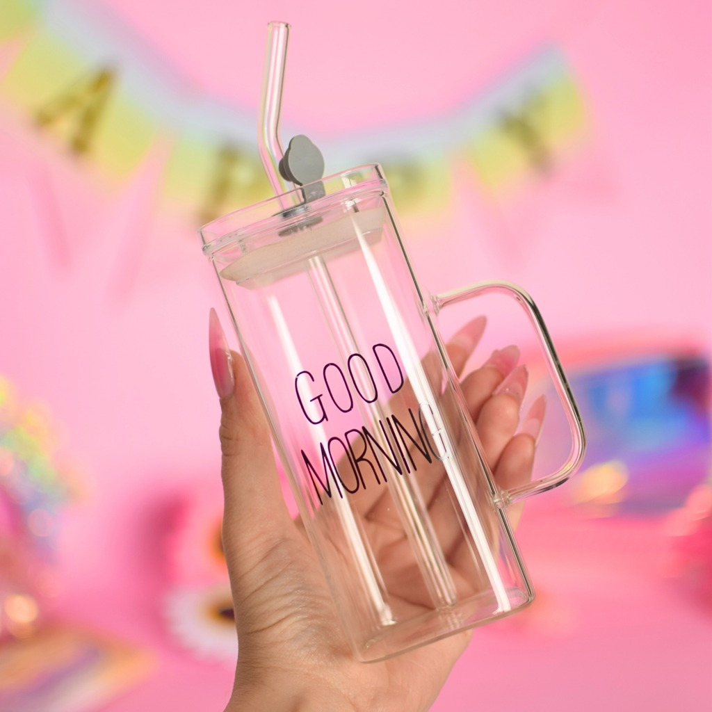 VASO DE CAFE CON TAPA Y SORB. GOOD MORNING - Mercado de Diseño