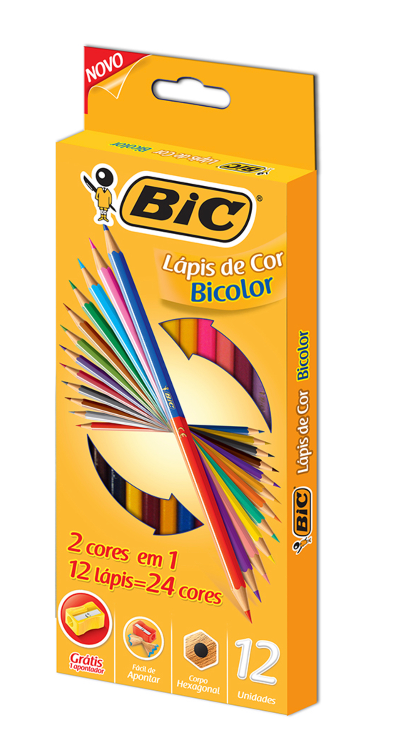 12 Lapices De Bicolor Marca Bic - Distribuidora Por Mayor