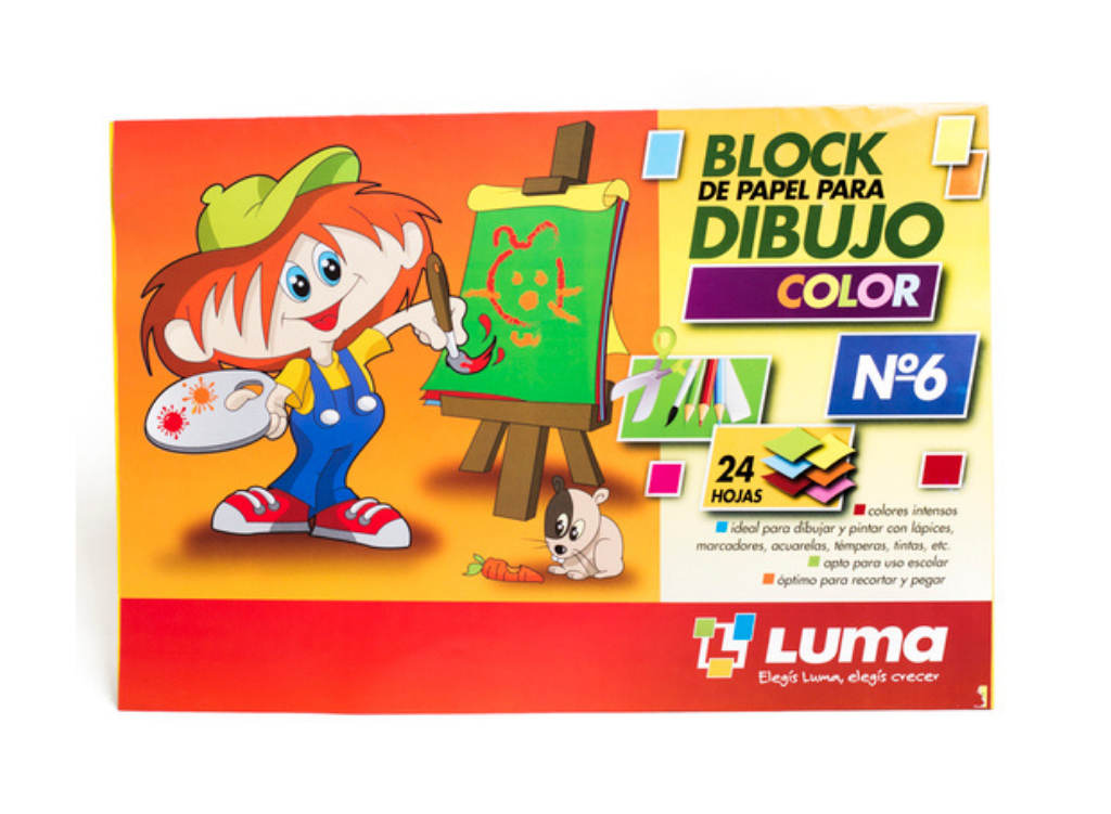 Block Hojas de Color Luma N6 20HJS - Distribuidora Por Mayor