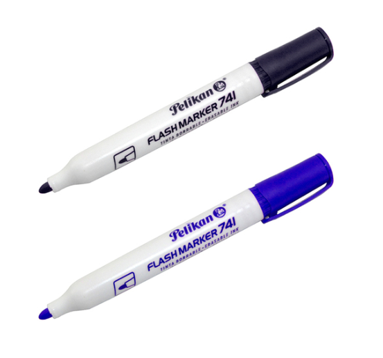 Fibron Para Pizarra Pelikan 741 Tinta Azul/Negra - Distribuidora Por Mayor