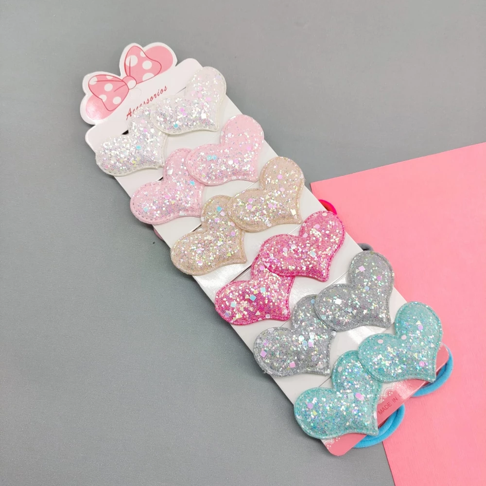 Colitas Corazón Con Glitter x12 - Distribuidora Por Mayor