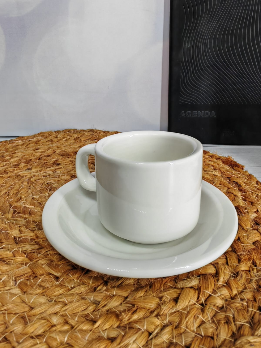 Pack x6 Tazas De Cafe Pocillo Con Plato Porcelana - Distribuidora Por Mayor