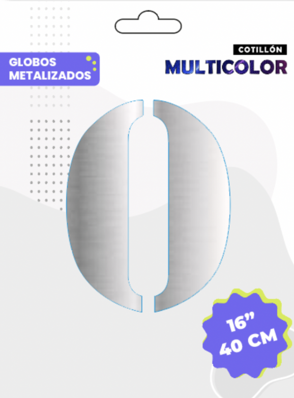 Globo 16" Plateado en display individual - Cadenaci