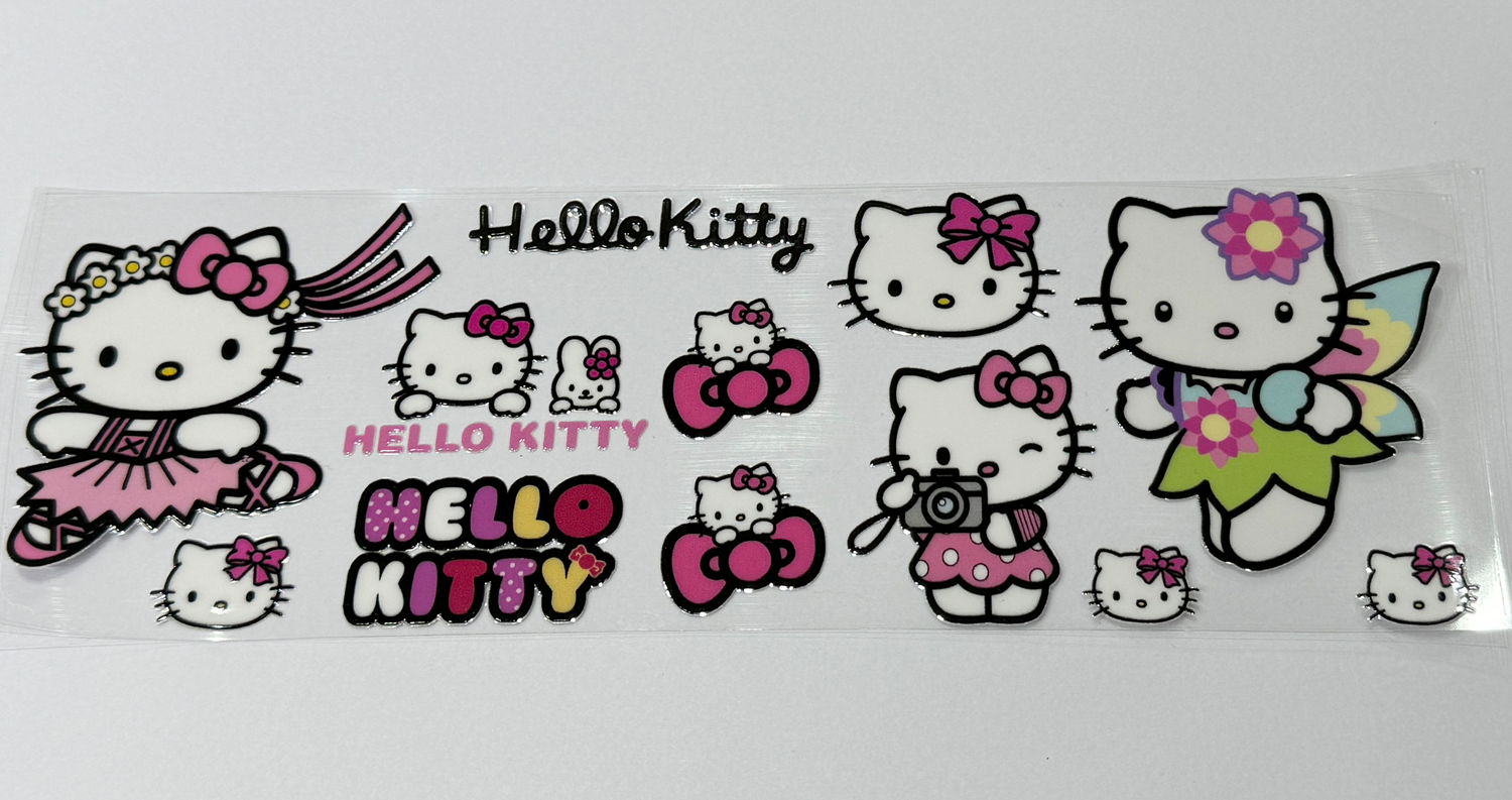 Plancha Sticker DTF UV Grande 192 - Hello Kitty - Insumos Bijou