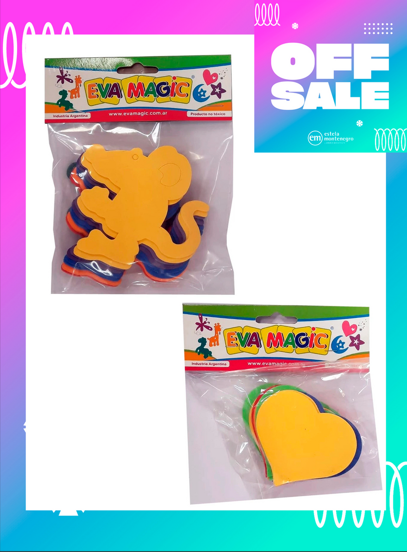 Goma Eva Magic Aplique Surtidos x12 unid varios modelos - ESTELA ...