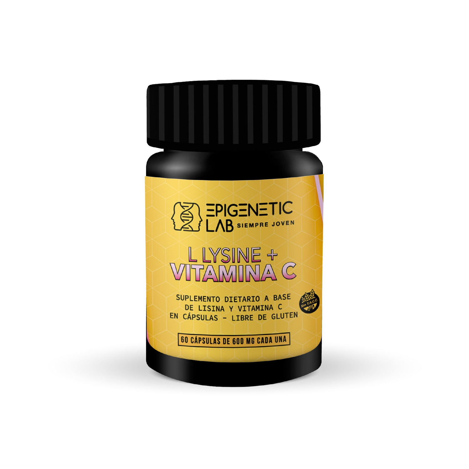 L LYSINE + VITAMINA C x 60 capsulas de 600 mg SIN TACC - EPIGENETIC LAB MAYORISTAS