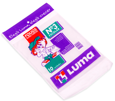 Folio Escolar Crisal Luma Extra Fuerte x10u - Distribuidora Por Mayor